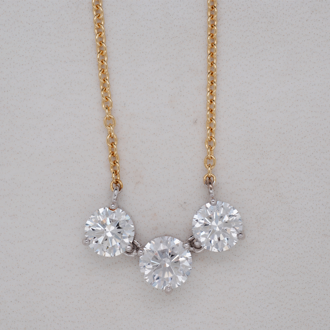 Diamond Three Stone Horizontal Pendant » Dalgleish Diamonds