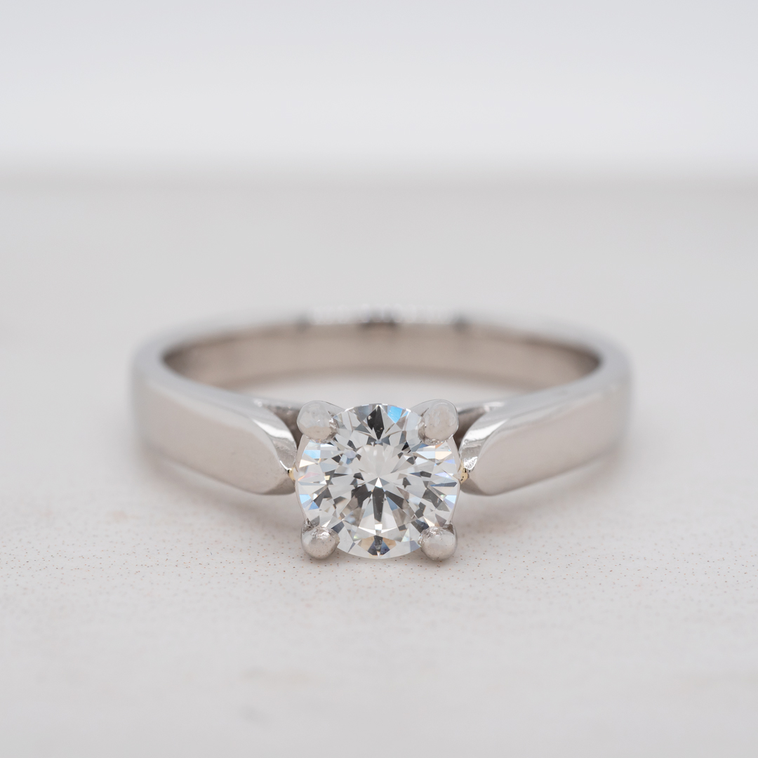 Four Claw Diamond Bead Detailed Solitaire Ring » Dalgleish Diamonds