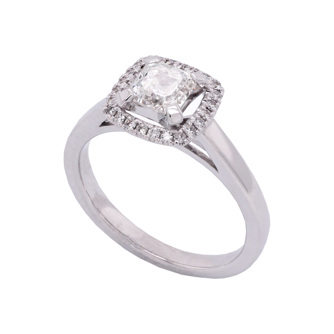 Ascher Cut Diamond Halo Ring | Dalgleish Diamonds » Dalgleish Diamonds