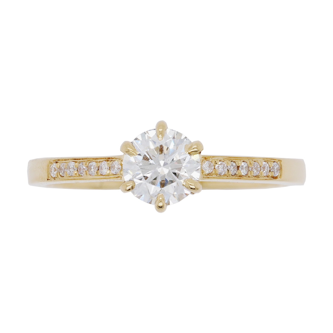 Six Claw Diamond Solitaire with Grain Set Shoulders » Dalgleish Diamonds
