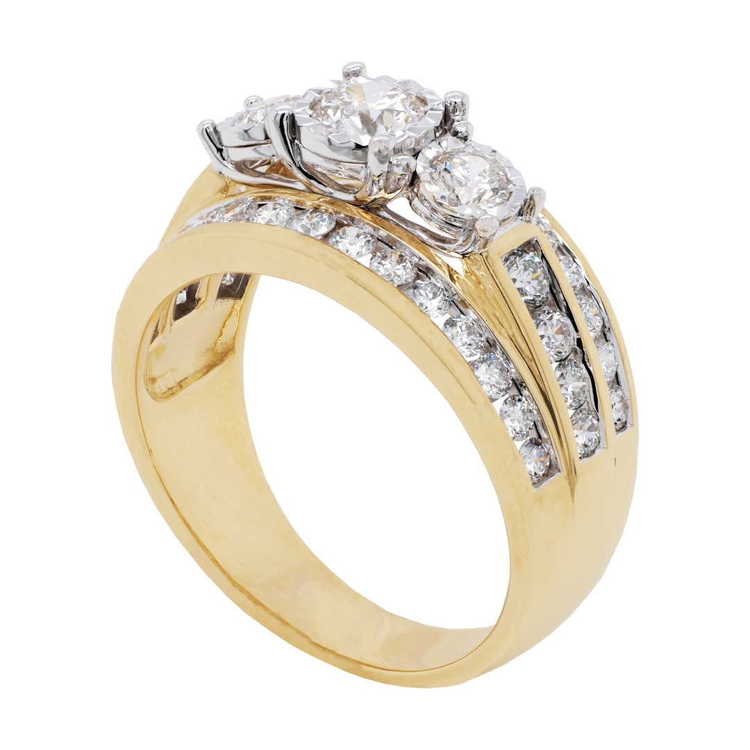 Three Band Three Stone Diamond Ring | Dalgleish Diamonds » Dalgleish ...