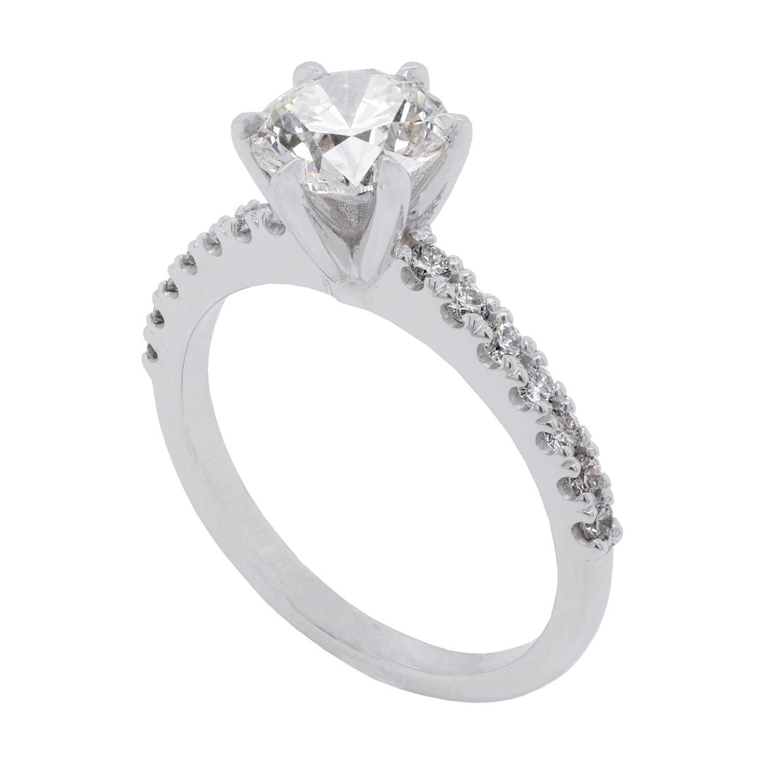 Scallop Set Diamond Shoulders Solitaire Engagement Ring | Dalgleish ...