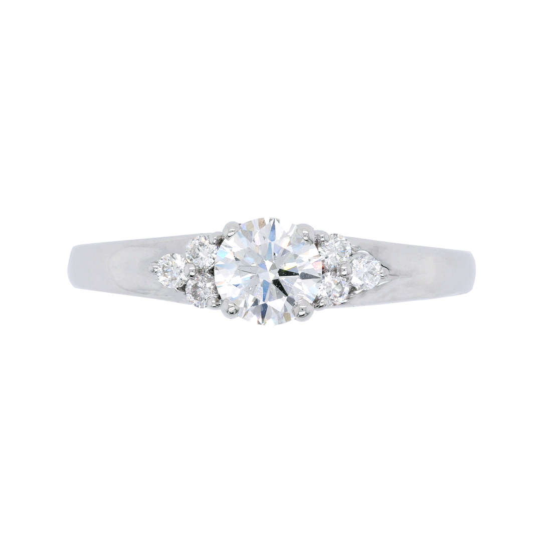 Diamond Solitaire with Three Diamond Side Stones » Dalgleish Diamonds