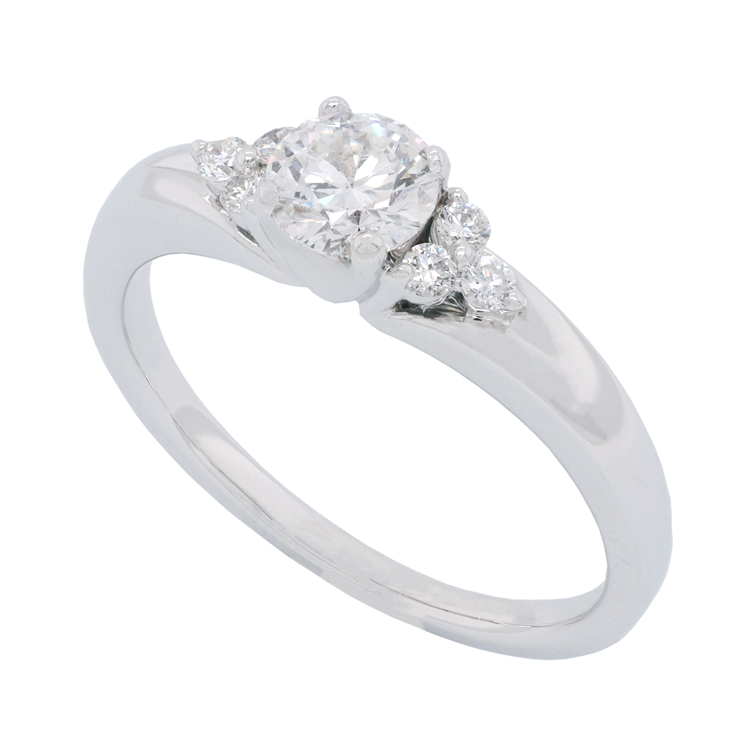 Diamond Solitaire with Three Diamond Side Stones » Dalgleish Diamonds