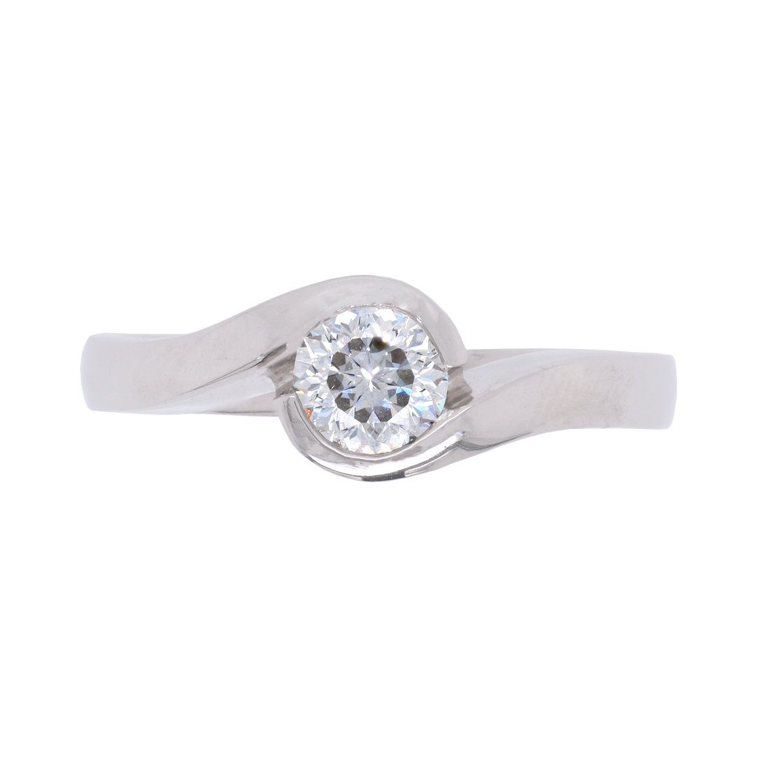 Sirius Star Diamond Crossover Solitaire Ring | Dalgleish Diamonds ...