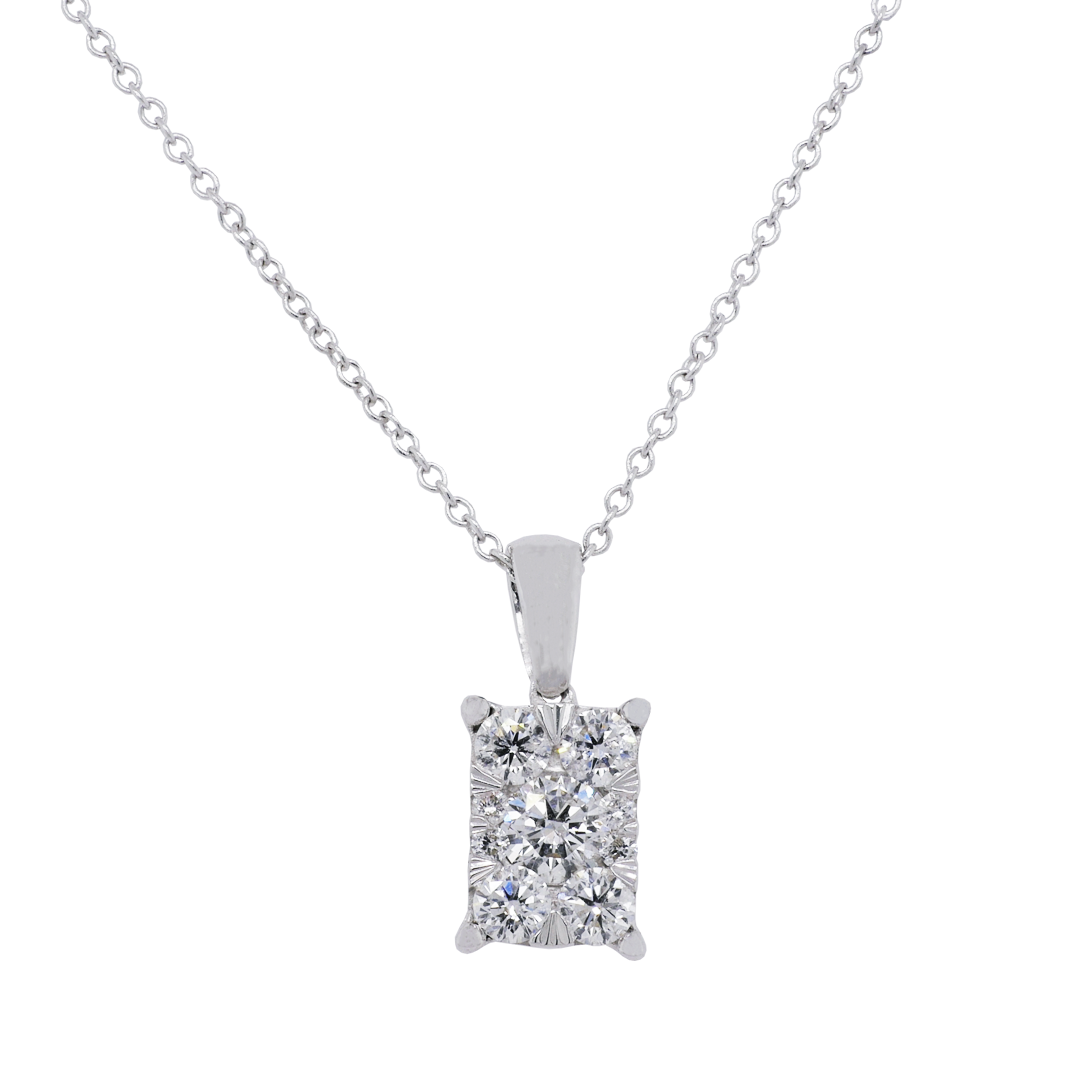 Rectangle Diamond Cluster Pendant » Dalgleish Diamonds