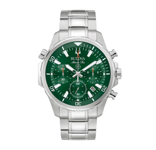 Bulova Gents Marine Star - Green/Silver » Dalgleish Diamonds