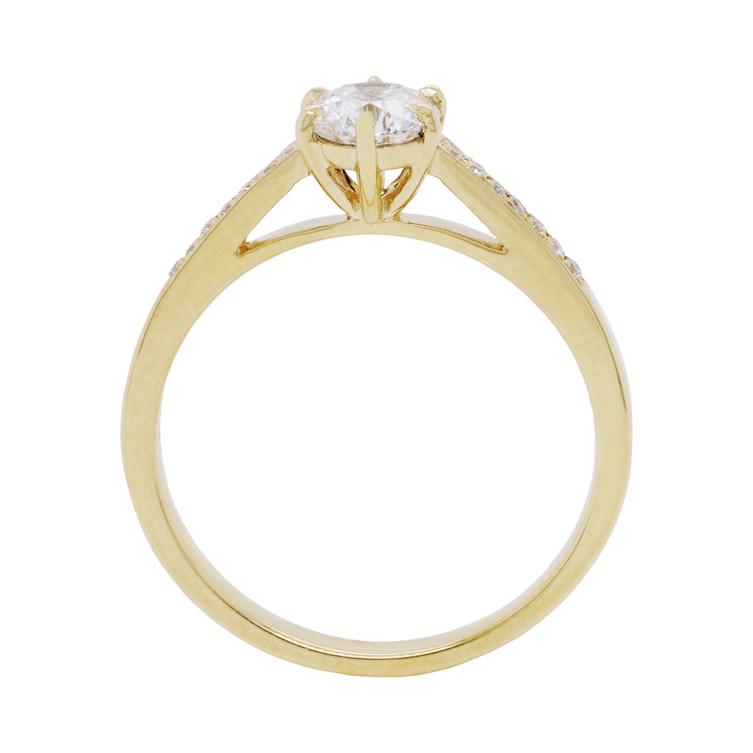 Six Claw Diamond Solitaire with Grain Set Shoulders » Dalgleish Diamonds