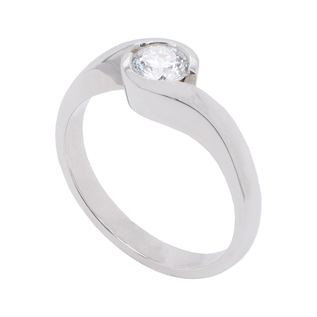 Sirius Star Diamond Crossover Solitaire Ring | Dalgleish Diamonds ...