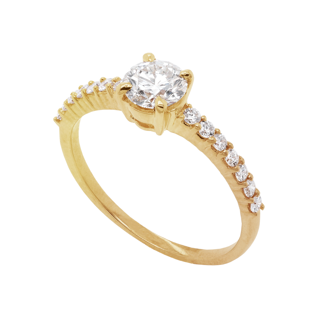 Claw Set Diamond Shoulders Solitaire Engagement Ring » Dalgleish Diamonds